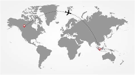 Avião Voando Sobre O Mapa Do Mundo Rota Do Avião Conceito De Viagem