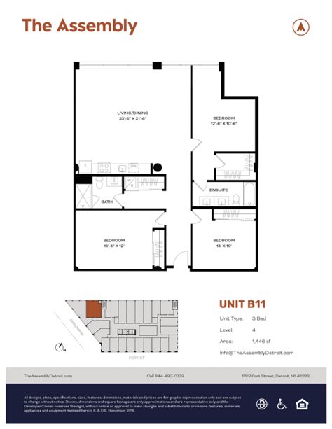 1 2 And 3 Bedroom Apartments In Corktown Detroit The Assembly