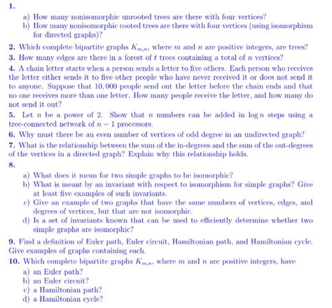 Solved 1 A How Many Nonisomorphic Unrooted Trees Are There