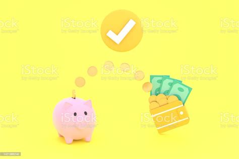 동전과 지폐와 돼지 저금통 개념을 절약하고 돈을 지출 0명에 대한 스톡 사진 및 기타 이미지 0명 3차원 형태 개념