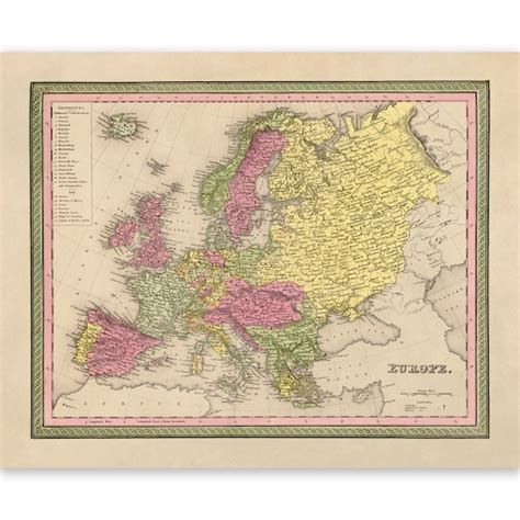 1800s Map Of Europe Etsy