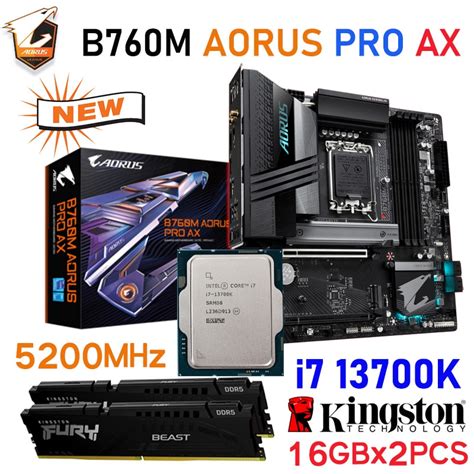 Intel Core I7 13700k Processor With Gigabyte B760m Aorus Pro Ax Ddr5 Motherboard Intel B760 Kit 