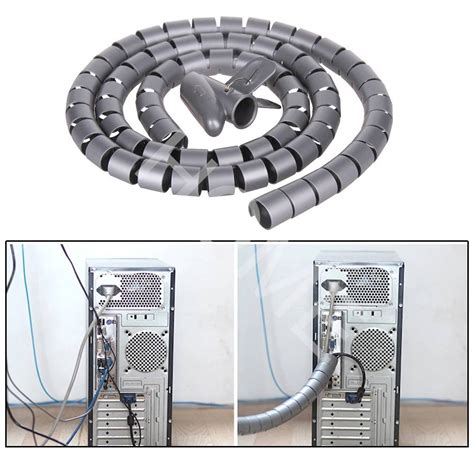 Computador Cabo Organizador Titular Comprimento Flexível Tubo Espiral