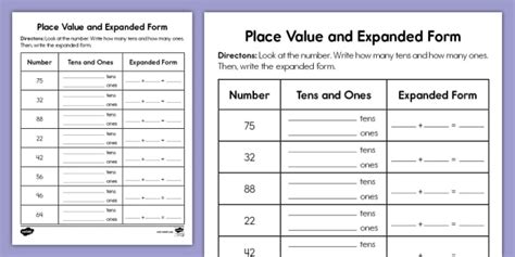 Free Place Value Worksheet 2nd Grade Expanded Form Download Free Place