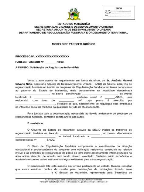 Regularização Fundiária Para Baixa Renda Pdf Estado Sentença