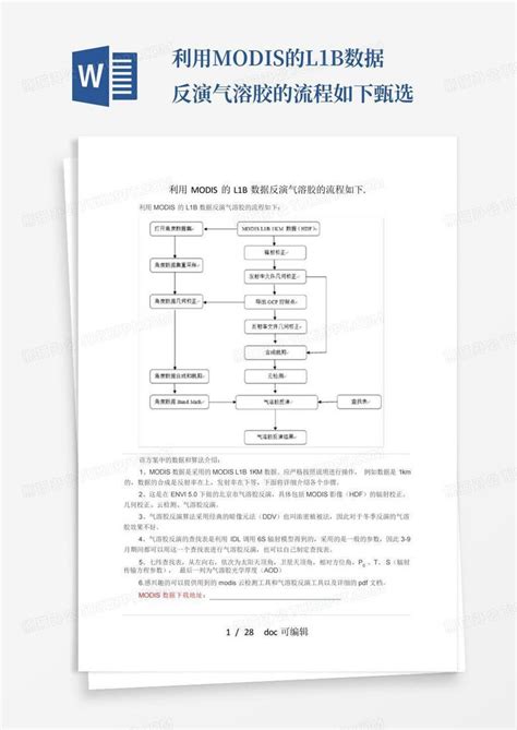 利用modis的l1b数据反演气溶胶的流程如下甄选word模板下载编号leyzayao熊猫办公