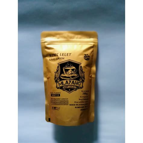 Jual Mlayang Kopi Hitam Kopi Lelet Lasem Gold Premium 200gr Shopee
