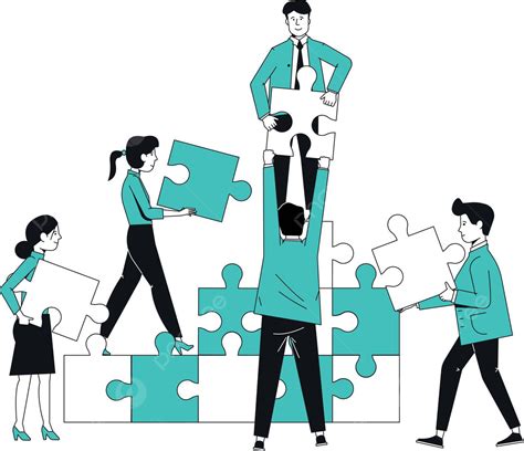 Collaborative Teamwork Strategy In The Office With Puzzlesolving People Vector Opportunity