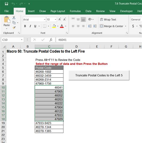Truncate Visual Basic For Applications