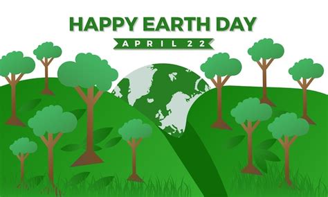 День Земли отмечается каждый год 22 апреля Векторный баннер флаер плакат и социальный медиа