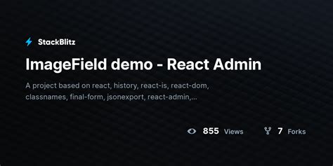 Imagefield Demo React Admin Stackblitz