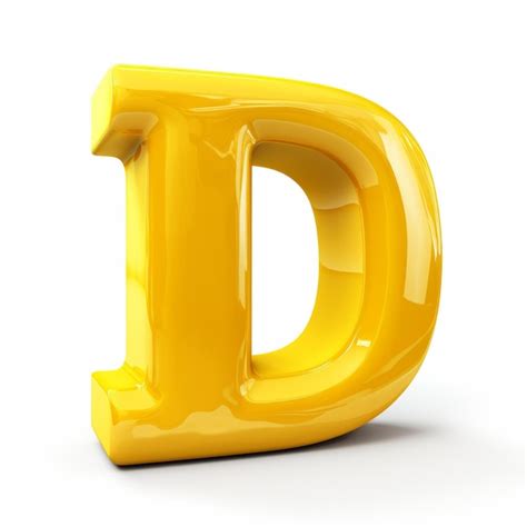 Premium Photo Shiny Yellow D Cartoon Letter D On White Background