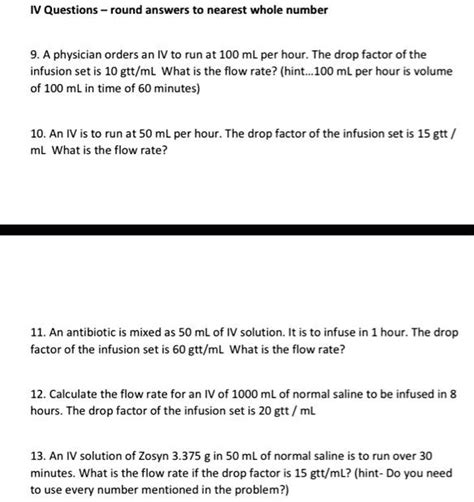 SOLVED A Physician Orders An IV To Run At 100 ML Per Hour The Drop