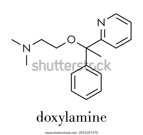 Doxylamine Antihistamine Drug Molecule Used Overthecounter Stock Vector