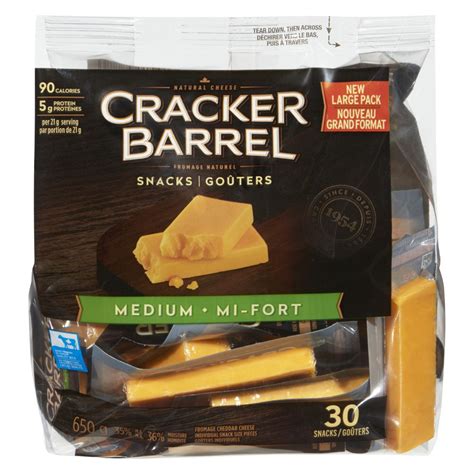 Cracker Barrel Medium Colored Cheddar Snacks G Canadian Goodness