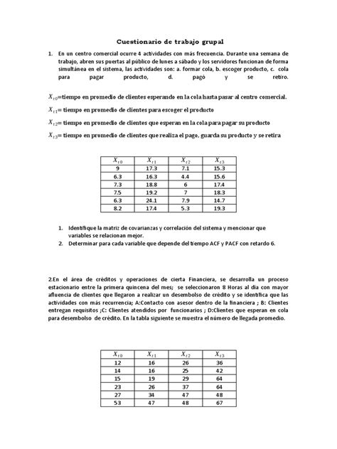 Taller 2 Procesos Estocasticos Pdf Teoría De Probabilidad
