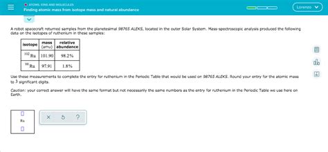 Solved ATOMS IONS AND MOLECULES Finding Atomic Mass From Chegg Com