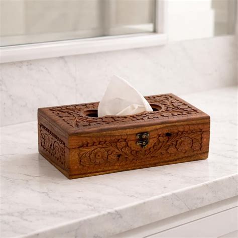 Wooden Tissue Box Etsy