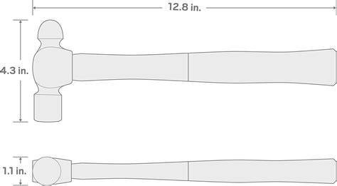 16oz Ball Peen Hammer Red Handle Foxwoll