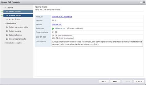 VCloud Automation Center VCAC Installation Part Deploy VCAC Appliance