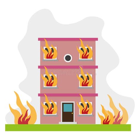 Modern Cartoon House Fire Cartoon House Is Burning Vector