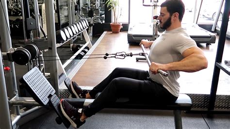 Seated Cable Row Wide Grip Pronated Youtube