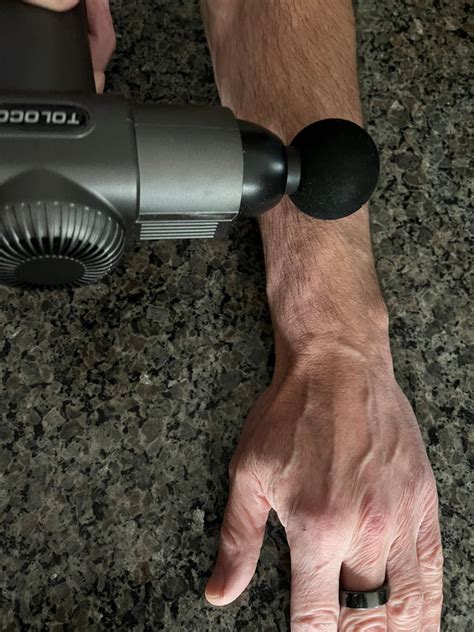 Gentle Massage Gun Technique For Sensitive Areas Side Of The Ball Tip