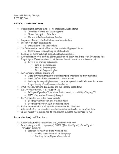 Infs 348 Final Lecture Notes All Lectures Loyola University Chicago Infs 348 Final Lecture