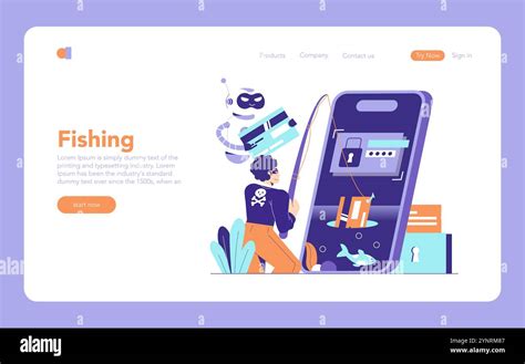 Cybercrime Concept Hacker Phishing With Rod From Smartphone Screen Among Credit Cards And Data