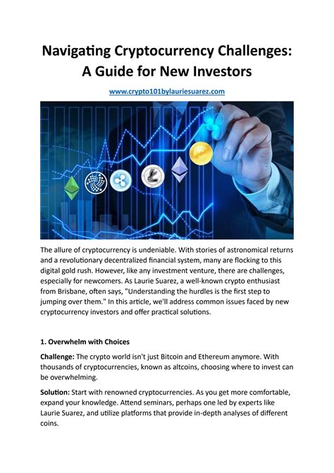 Navigating Cryptocurrency Challenges A Guide For New Investors By