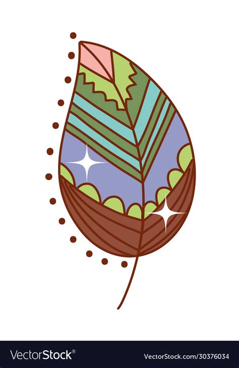 Isolated Boho Feather Design Royalty Free Vector Image