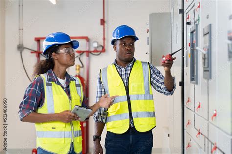 Team Of Electrician Engineer Or Electronic Technician Maintenance