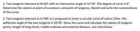 solved 1 two tangents intersect at 8 187 with an