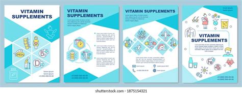 Vitamin Supplements Brochure Template Probiotic Strengthen Stock Vector