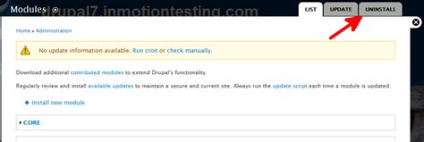 How To Uninstall A Module In Drupal 7 Inmotion Hosting