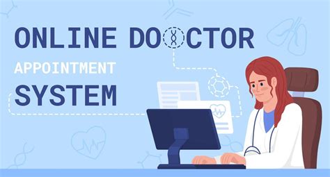 Online Doctor Appointment System Flat Vector Banner Template