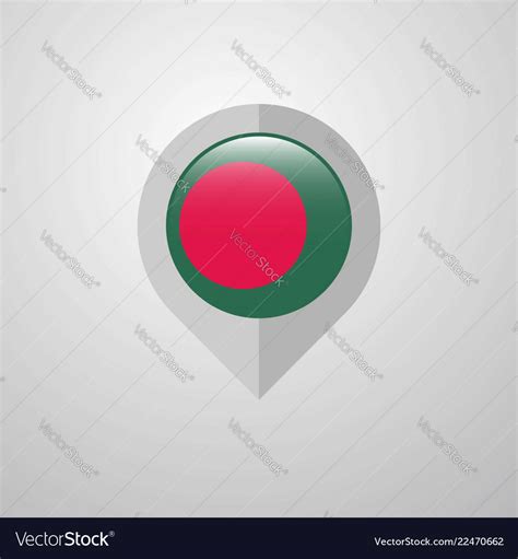 map navigation pointer with bangladesh flag design
