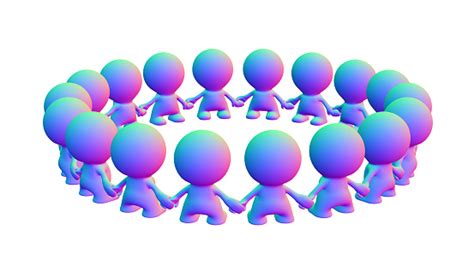 많은 다채로운 3d 인간의 문자 각 다른 를 직면 하 고 원 안에 서 3차원 형태에 대한 스톡 사진 및 기타 이미지 Istock