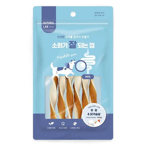 네츄럴랩 소화가 잘되는껌 우유and닭가슴살 100g 홈플러스