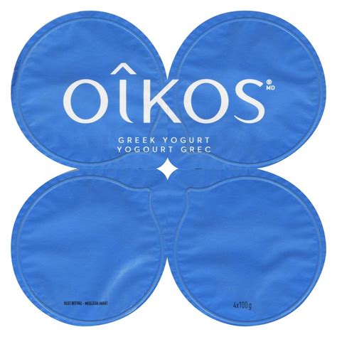 Oîkos Peach Greek Yogurt 0% M.F. 4x100g | Canadian Goodness
