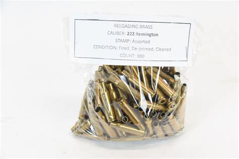 100 Pieces07 Lb Bag Fired De Primed And Cleaned 222 Remington Brass