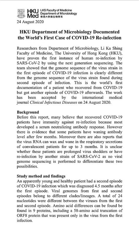 Covid 19 Can Strike Twice 33 Year Old Man In Hong Kong Is The First