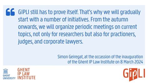Last Friday Ghent Ip Law Institute Was Inaugurated In The Precious