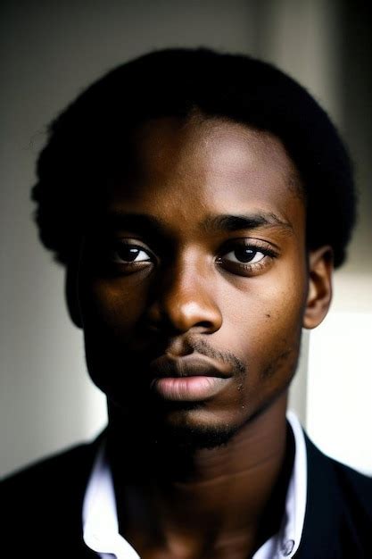 Premium Ai Image Closeup Portrait Of A Young Darkskinned Man In Dark