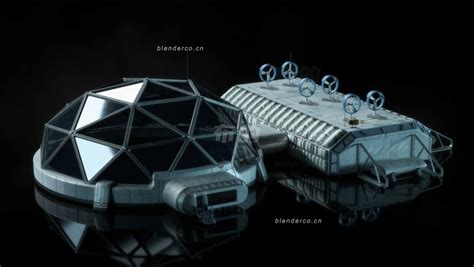 Lunar Base 月球基地模型太空 Blender模型 包含高模 低模 Blender布的