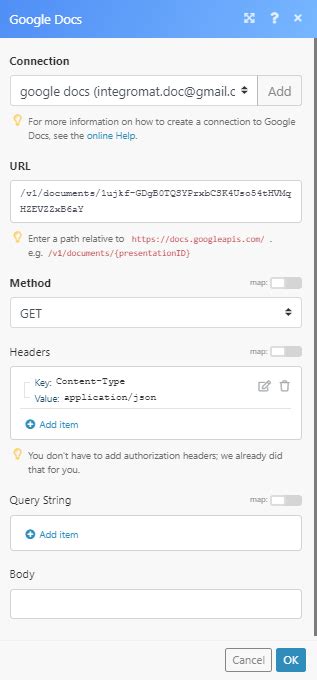 Google Docs - Ibexa Connect Documentation