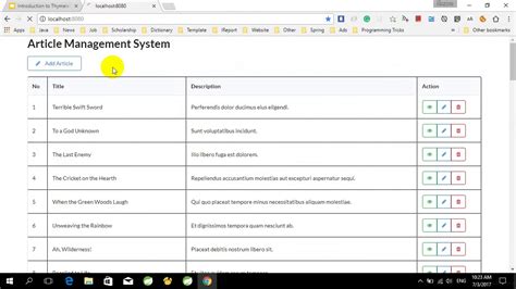 Article Management System Thymeleaf Layout Fragment Youtube