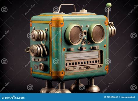 Retro Tin Robot Toy On The Minimal Background Playful And Fun Concept