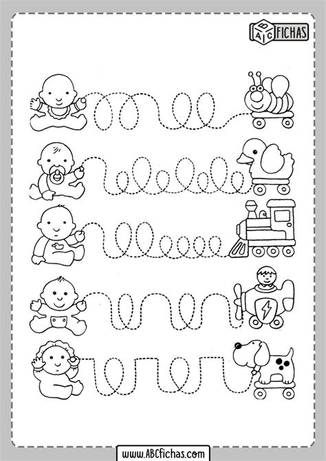 Fichas de grafomotricidad para niños ABC Fichas