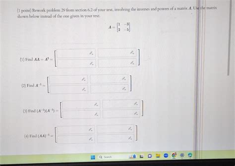 solved 1 point rework problem 29 from section 6 2 of your